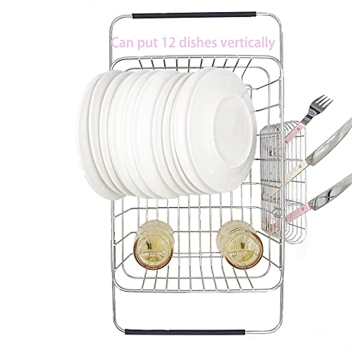 ESBOLM Stainless Steel Dish Rack for Kitchen Sink with Expandable Drying Feature