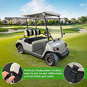 10L0L Golf Cart Seat Covers, Fits Yamaha G2 G9 G16 G19 G22 & Club Car DS Pre-2000, E-Z-GO Marathon, Washable Breathable Air Polyester Mesh Cloth, Cool in Summer and Warm in Winter