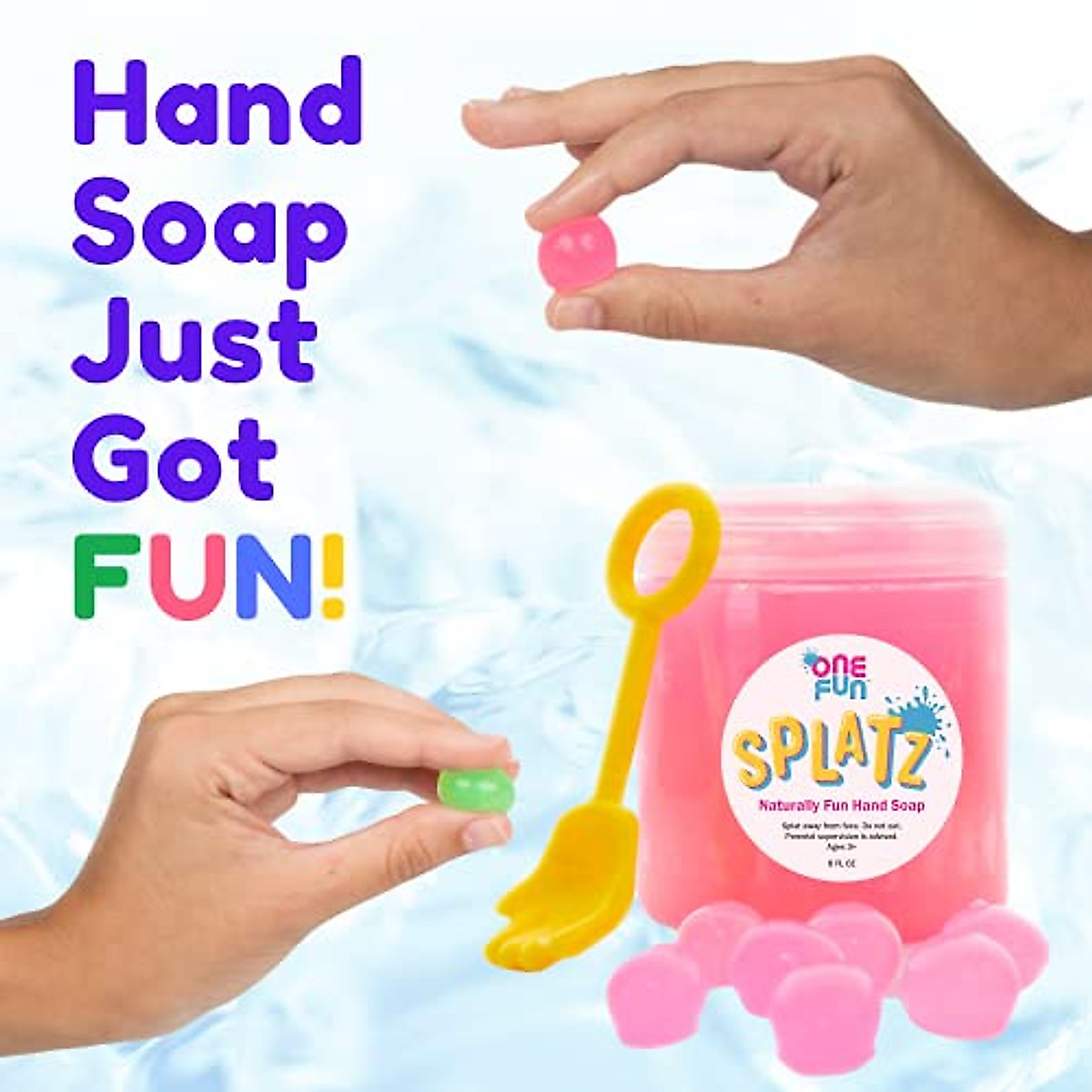 Fun Kids Hand Soap Green - Natural Bursting Bubbles with Crisp Apple Scent - Irresistible Balls of Soap That SPLAT for Perfect Amount of Soap Every Time - by SPLATZ, 8 oz/60 Hand Washes…