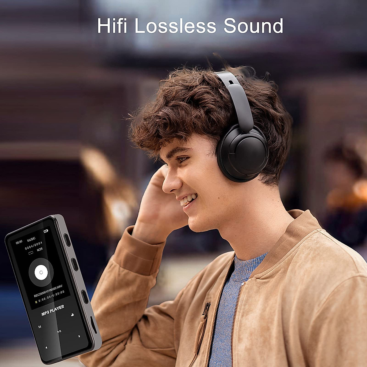 Portable Bluetooth MP3 Player with Clip - Wireless Mini Digital Hifi Lossless sound Music Players with 2.4 '' screen, Wearable Small Black Walkman Audio player with 32GB Memory for Sport and Running