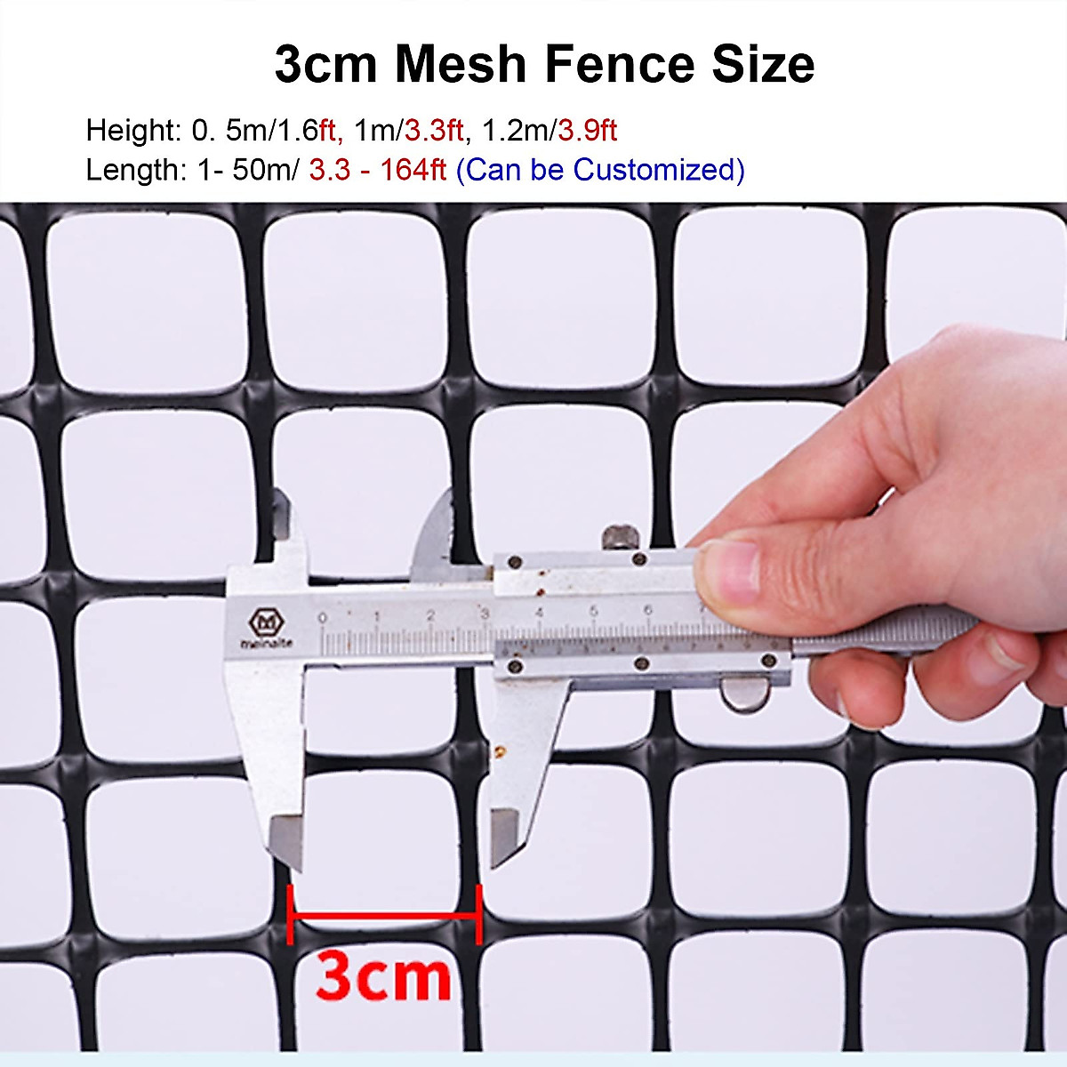 WDJBPSH Extra Long Garden Netting Fence, Multi-Purpose Backyard Lawn Safety Fencing, Large Temporary Barrier Chicken Wire Protection Yard (Color : H X L, Size : 1.2x30m/3.9ftx98.4ft)