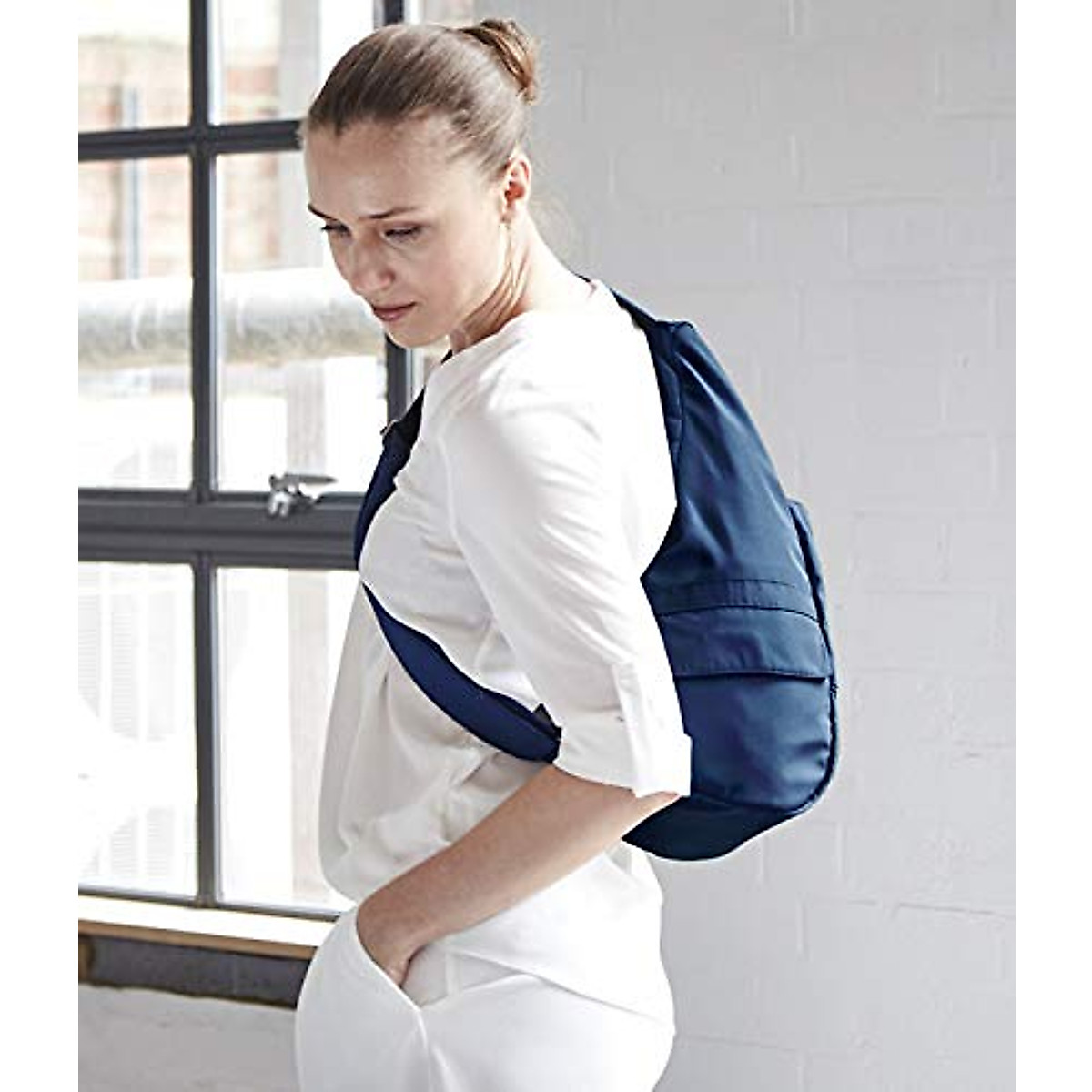 AmeriBag Classic Healthy Back Bag Tote Microfiber Small (Navy)