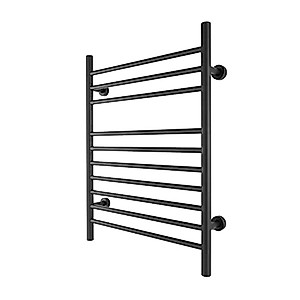 WarmlyYours TW-F10KS-HP Infinity Towel Warmer, Black, Dual Connection, 10 Bars