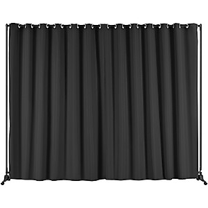 VEVOR Room Divider, 8 ft x 10 ft Portable Panel Room Divider with Wheels Curtain Divider Stand, Room Divider Privacy Screen for Office, Bedroom, Dining Room, Study, Black