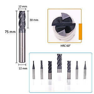 BONYTOOL Carbide Square End Mill Cutter for 304/316 Stainless Steel/Hardened Steels/Alloy Steel/Ball Milled Cast Iron