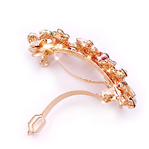 4PCS Colorful Vintage Flower Design Metal Small French Barrettes Hair Clasps Accessories Women