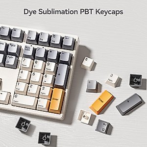 Mechanical Number Pad,34 Key Wired USB Numeric Keypad White Backlit Hot Swappable Numpad with PBT Keycaps for Laptop, MacBook,PC Desktop (Retro Beige,Brown Switch)