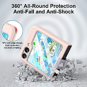 DAKORIE for Samsung Galaxy Z Flip 5 Case with Ring Shockproof Silicone Protective Cover Flip Z 5 Phone Case for Galaxy Z Flip 5 5G 2023 - Pink
