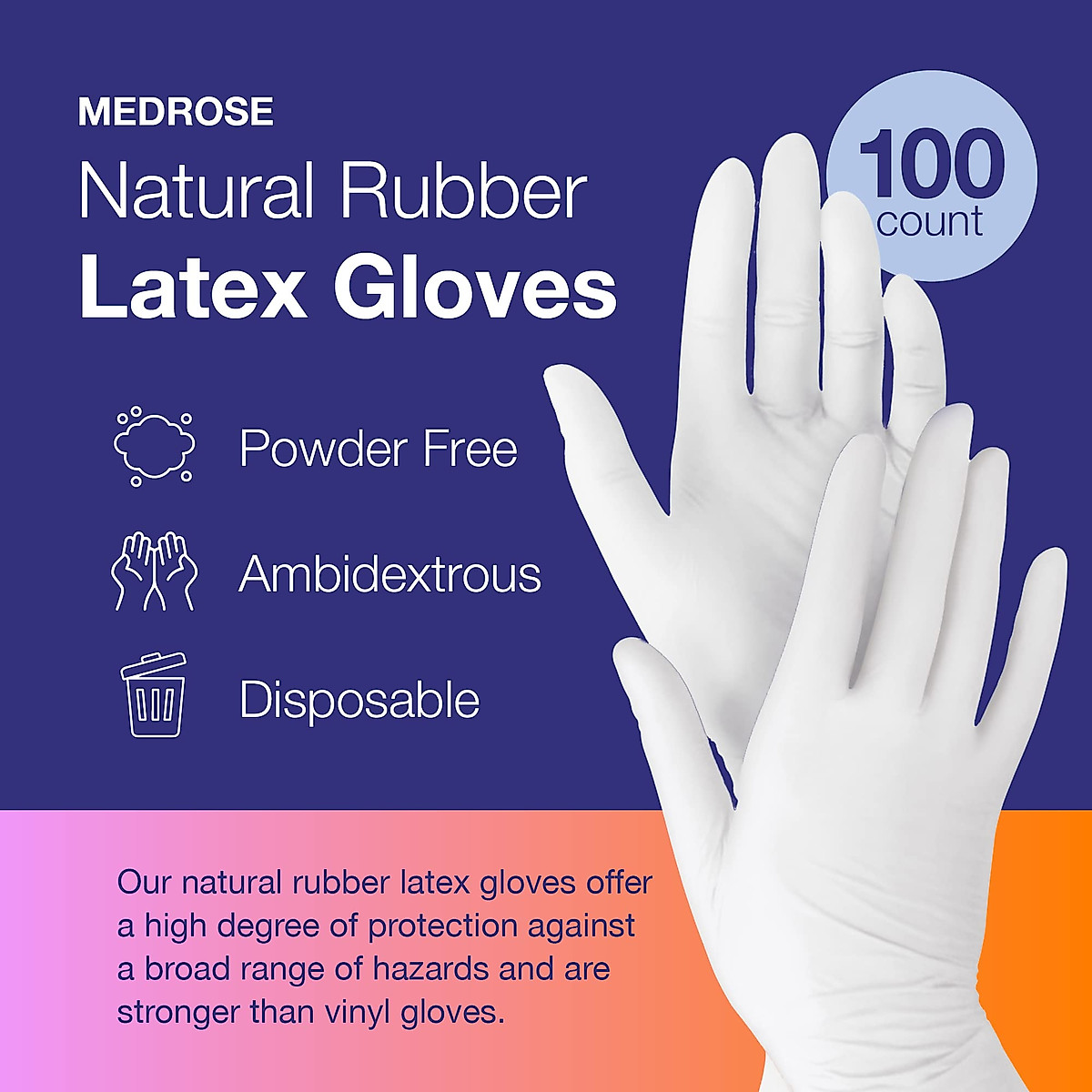 MedRose Small Latex Gloves - 1000 Count Rubber Gloves - Disposable Gloves Powder Free, Waterproof, White