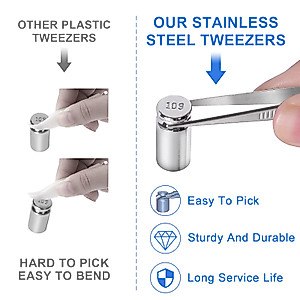 Fuzion Calibration Weights 210g, M1 Class 9 PCS Stainless Steel Scale Calibration Weight Kit, 1g 2g 5g 10g 20g 50g 100g Calibration Weight with Storage Box, Tweezers for Digital Scale, Gram Scale