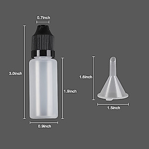Eau 15ml LDPE Plastic Thin Tip Dropper Bottles, Small Empty Squeeze Dropper Bottles (50PCS, Black Caps), BPA Free