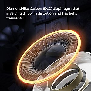 LETSHUOER D13 Custom 13mm Dynamic Driver in-Ear Monitor, DLC Diaphragm HiFi in-Ear Earphone IEMs with Dual Cavity Design (Black, 4.4mm)