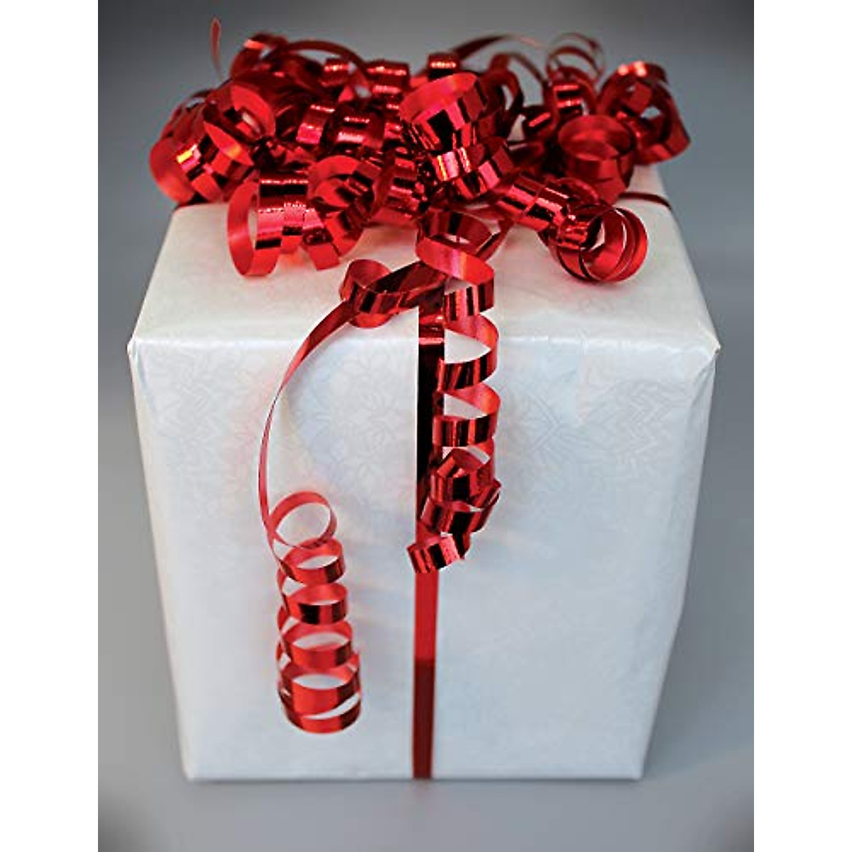 Silver Ribbon Curling Gift Wrapping Ribbons Red Valentine Holiday Clearance Metallic Silver & Red Set Shiny for Xmas, Birthday/New Year Party Decoration, Wedding Gift Wrap 500 Yards