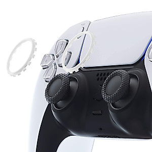 eXtremeRate White Replacement Accessories for PS5 Controller, Custom Accent Rings for PS5 Controller - Controller NOT Included