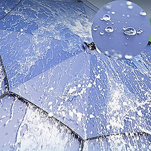 WYFFF 2.2m/7ft Patio Cantilever Umbrella, Hanging Blue Garden Umbrella, Octagonal Fishing Umbrella, for Garden, Deck, Backyard, Pool and Beach