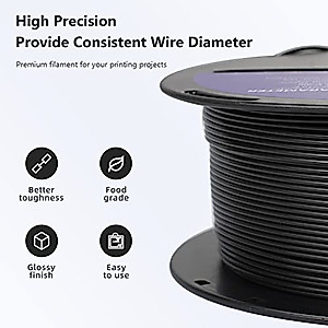 NAGA PLA Plus(PLA+) Filament 1.75mm, Strong Toughness Black PLA 1kg Spool(2.2lbs), PLA Pro 3D Printer Filament, Dimensional Accuracy +/- 0.02 mm, Fit Most FDM Printer