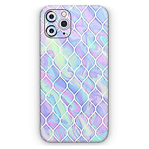 Design Skinz Iridescent Dahlia v4 - DesignSkinz Protective Vinyl Decal Wrap Skin Cover Compatible with The Apple iPhone 12 Pro (Full-Body, Screen Trim & Back Glass Skin)