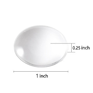 HAUTOCO 60 Pieces Glass Dome Cabochons Clear Round Cabochons Tiles, Non-calibrated Round 1 inch/25mm for Cameo Pendants Photo Jewelry Necklaces