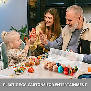 60PCS Egg Cartons Reusable Plastic Egg Carton 12 Count, 1 Dozen Clear Blank Egg Cartons Cheap Bulk for Large Eggs, Blank Chicken Egg Tray Holders for Family, Chicken Farm, Business Market Display