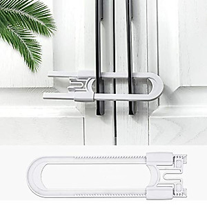 HEALLILY Child Drawer Locks 4pcs Sliding Cabinet Locks Baby Proofing Cabinets U Shaped Baby Safety Locks for Kitchen Bathroom Storage Cupboard Cabinet Door Locks