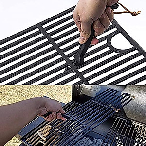AJinTeby Grill Grate Lifter Cast Iron Universal Cooking Grid Lifter for Most Charcoal, Gas Grills BGE and Kamado Grills, Cast Iron Grate Lifter