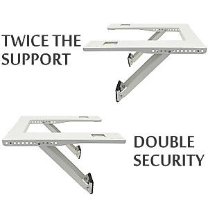Qualward Air Conditioner Bracket Window AC Support Brackets - Heavy Duty with 2 Arms, Up to 180 lbs for 12000 to 24000 BTU AC Units