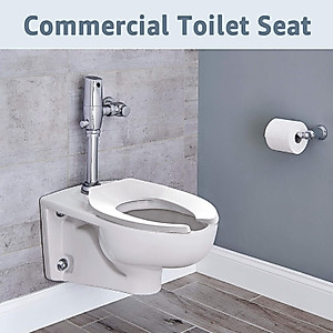 Commercial Toilet Seat Front Open, Toilet Seat Public 18.5 Inch Elongated Toilet Seat for Church, School, Hospital, Office,Heavy Duty Toilet Lid Common(White)