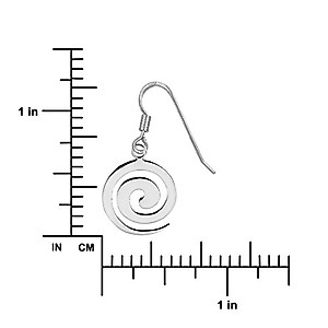 Sterling Silver Swirl Spiral Koru Dangle Earrings