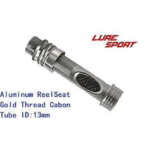 LureSport 2pcs Fly Reel seat Aluminum Body Carbon Tube Fishing Rod Building Component Repair Pole DIY Accessory (Gold Thread Tube)
