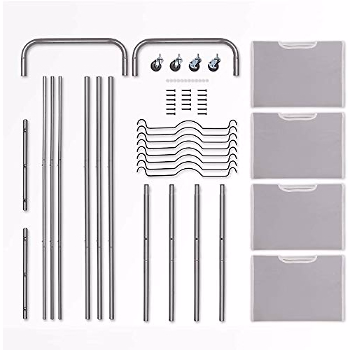 STORAGE MANIAC Laundry Sorter 4 Section, Laundry Hamper with Wheels, Laundry Basket Sorter, Laundry Separator Hamper, Laundry Divider Hamper, 4 Bag Laundry Hamper with Wheels and Removable Bags, Gray