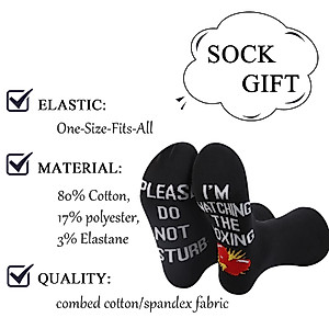 ZJXHPO Please Don’t Disturb I’m Watching The Boxing Novelty Sock Boxing Lover Coach Player Mom Dad Gift Boxer Sock (Disturb Boxing)