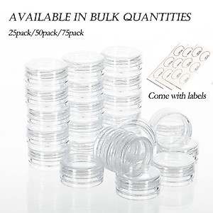 Cosmetic Containers Sample Jars Tiny Makeup Sample Containers with lids，Clear Lid