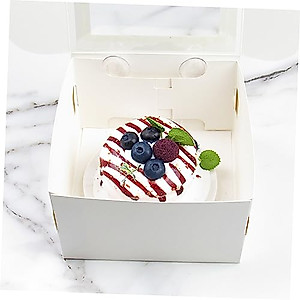 HEMOTON 60 Pcs Cookie Display Box Clear Box Treat Boxes with Window Mini Gift Boxes Chocolate Gift Box Mini Cake Boxes Baking Accessories Cookie Holder for Home Paperboard Cookie Box Donut