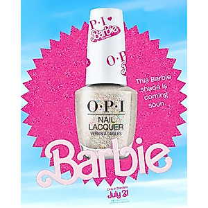 OPI Nail Lacquer, Sheer Glitter Finish Nail Polish, Up to 7 Days of Wear, Chip Resistant & Fast Drying, 3 Barbie Limited Edition Collection, Every Night is Girls Night, 0.5 fl oz