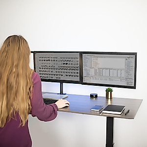 VIVO Triple Monitor Adjustable Desk Mount, Articulating Tri Stand, Holds 3 Screens up to 24 inches, Black, STAND-V003Y