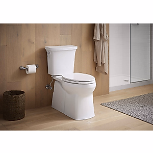 KOHLER 24495-A-0 Border ReadyLatch Elongated Toilet Seat, Quiet-Close Lid and Seat, Grip-Tight Bumpers and Installation Hardware, White