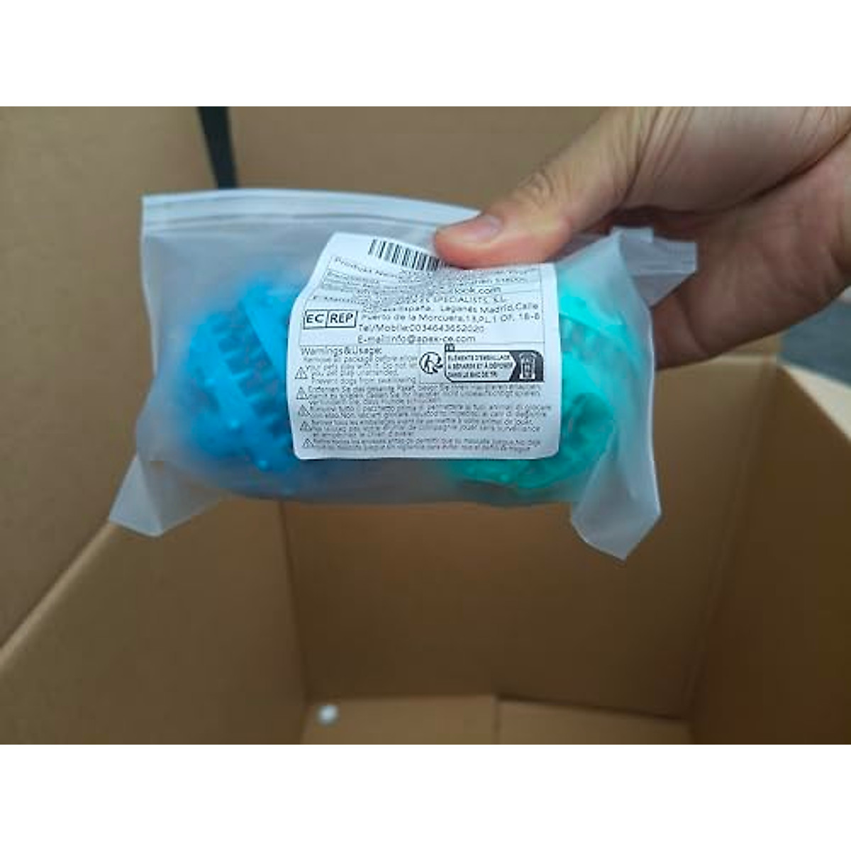 MMSGA 2 Pcs Dog Toy Teeth Ball,Dog Puzzle Toy,Treat Dispensing Dog Toys,Non Toxic Tear Resistant Natural Rubber Toy Ball for Pet Teeth Cleaning/Chewing/Playing/Training (Blue+Blue, 2.36in)