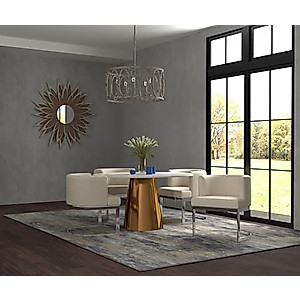 Neos Modern Furniture T0837GY Dining Table, White/Gray