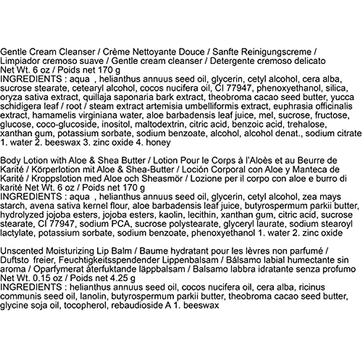 Burt's Bees Christmas Gifts, 3 Body Care Stocking Stuffers Products, Hydration Station Set - Unscented Lip Balm, Gentle Cream Cleanser & Aloe Shea Butter Body Lotion