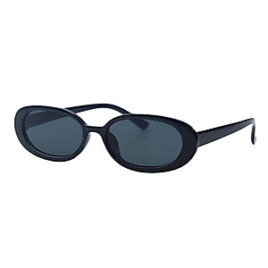 Unisex Sunglasses Retro Black Grey Drive Holiday Oval Non-Polarized UV400
