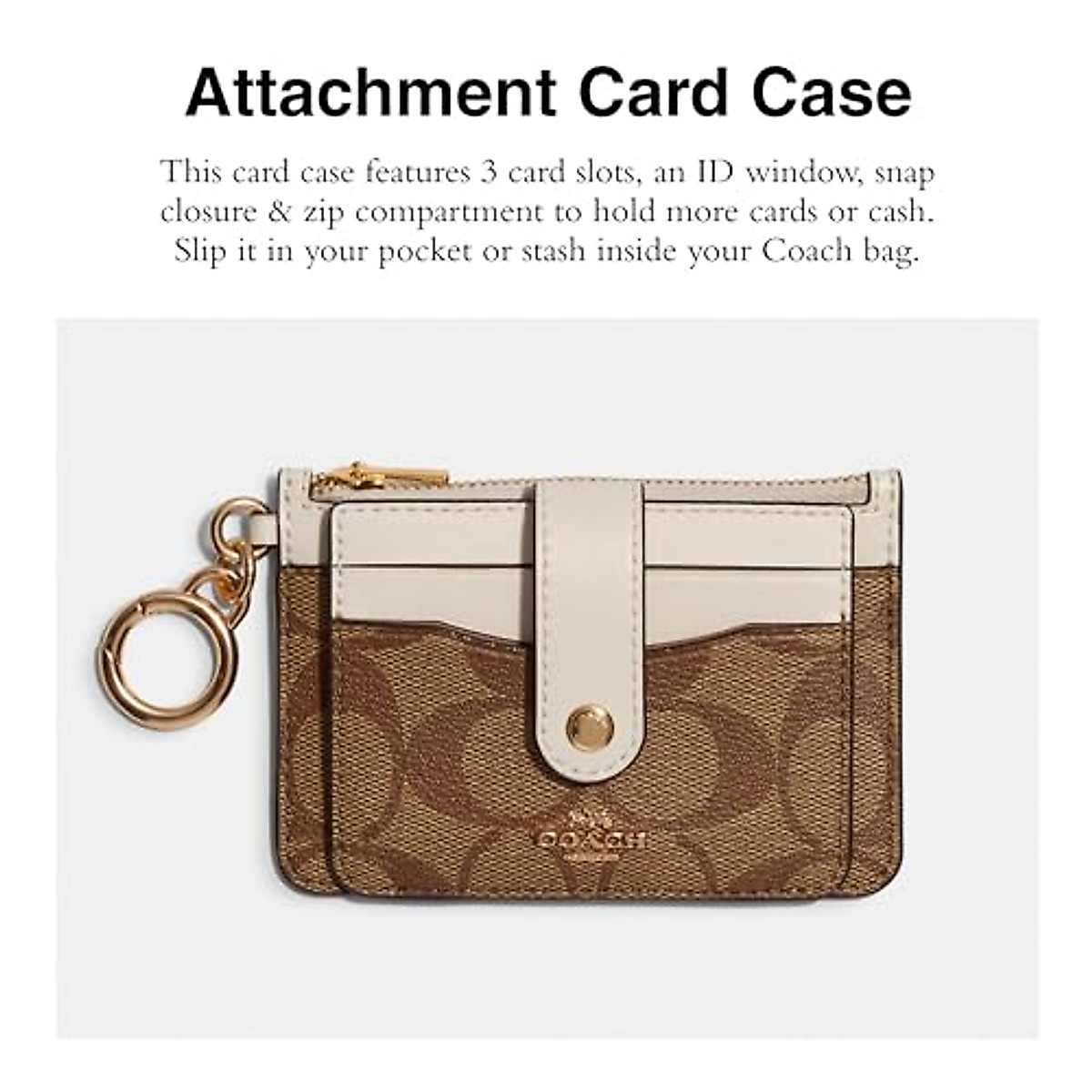 Coach Signature Attachment Card Case