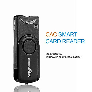 USB Multi Card Reader, 4 in 1 Memory Card Reader for SD SDXC SDHC Micro SD Micro SDXC Micro SDHC MS MMC UHS-1 SIM, DOD Military USB CAC Card Reader, CAC Reader for Mac OS, Windows, Linux