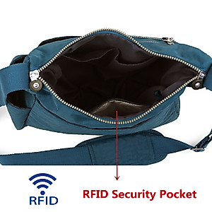 MHCNLL Crossbody Bag with Anti Theft RFID Pocket - Women Lightweight Water-Resistant Purse (Navy blue)