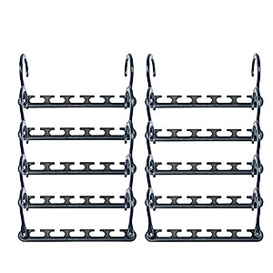 Wonder Hanger Max Pack of 10 Organizer, Triples Clothes-Hanger Space for Wrinkle-Free Clothes, Space-Saving Closet-Organization Hangers, Fully Assembled, Grey