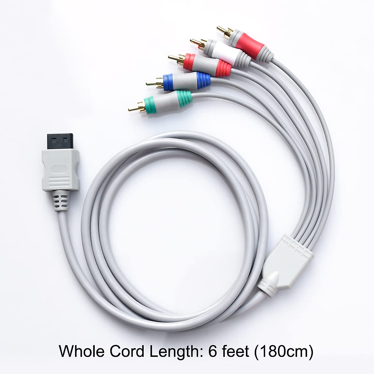 Bealuffe Component Cable for Wii for Wii U Multi Out 5RCA 480P HD Audio Video Cable 6 Feet