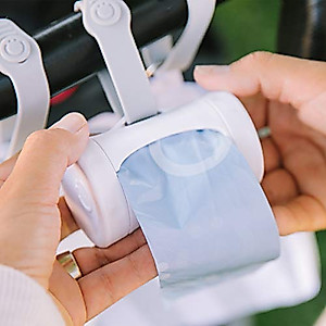 Ubbi Retractable On the Go Bag Dispenser for Baby Travel, Diaper Bag Accessory Must Have for Newborn, Helpful Baby Item, Baby Gift, Lavender Scented, White