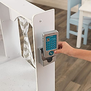 KidKraft Ultimate Corner Wooden Play Kitchen with Lights & Sounds, Play Phone and Curtains, White