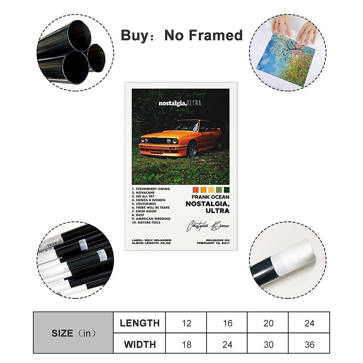 FUKITT Frank Poster Nostalgia Ultra Poster Album Cover Poster Canvas Poster Bedroom Decor Sports Landscape Office Room Decor Gift Unframe-style 12x18inch(30x45cm)