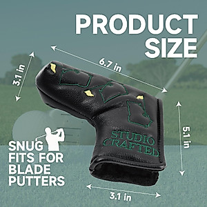 Studio Crafted Augusta Georgia Magnetic Closure Golf Blade Putters Headcover (Black)
