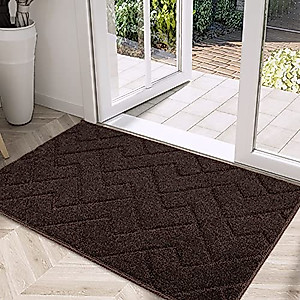 PURRUGS Dirt Trapper Indoor Door Mat 23.5" x 35.5", Non-Skid/Slip Machine Washable Entrance Rug, Shoes Scraper, Dog Door Mat, Super Absorbent Floor mat for Front Door, Entry, Muddy Wet Shoes and Paws